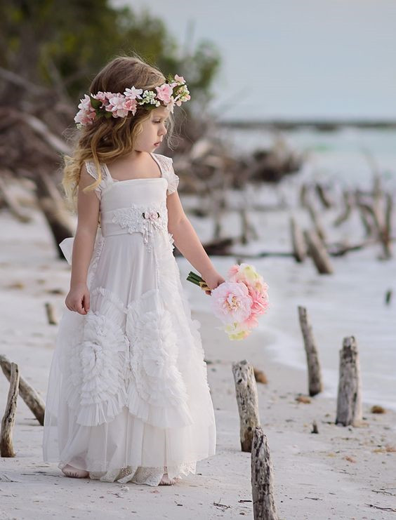 Princess White Long Flower Girl Dress On Luulla